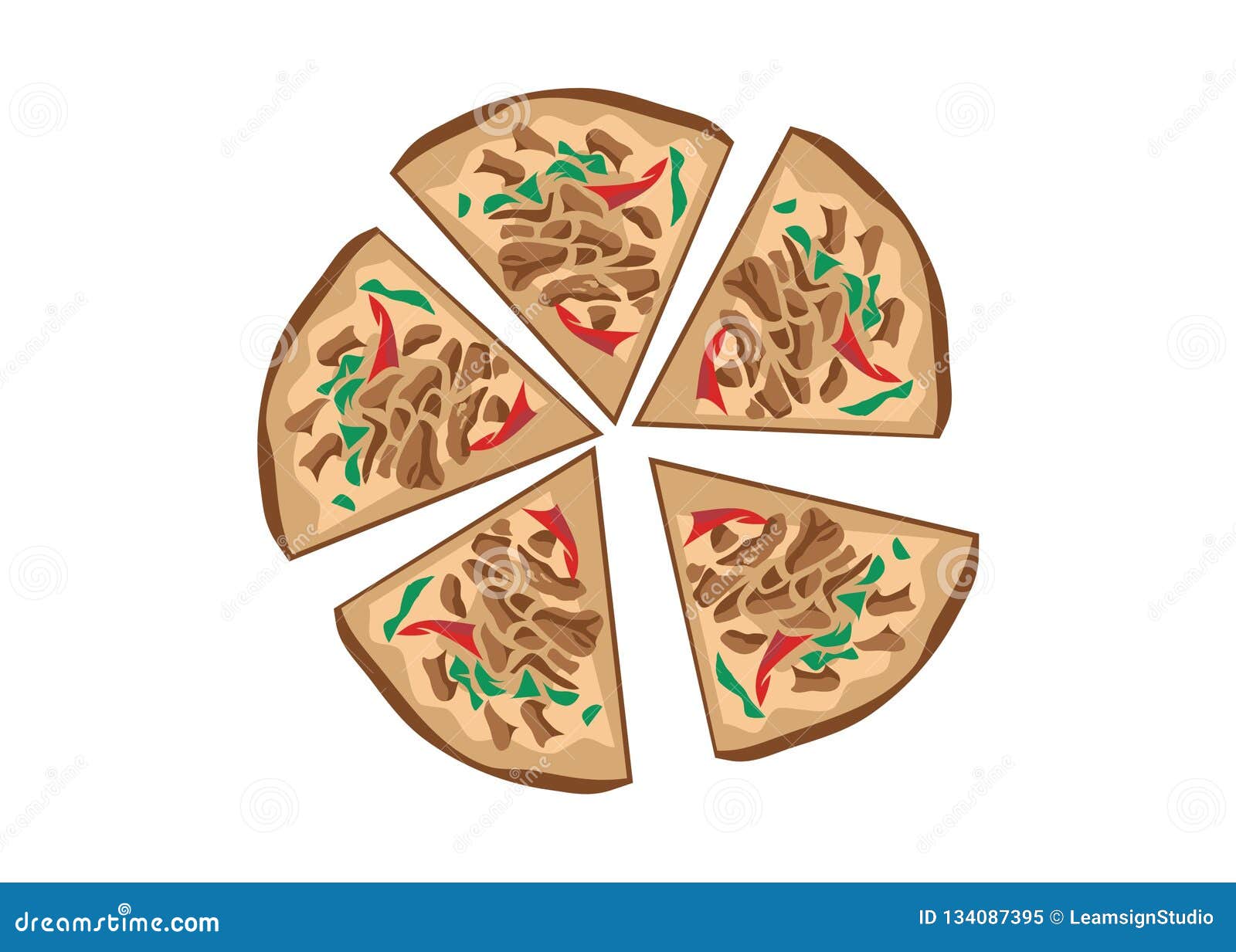 Slice pizza design vector stock vector. Illustration of slices - 134087395