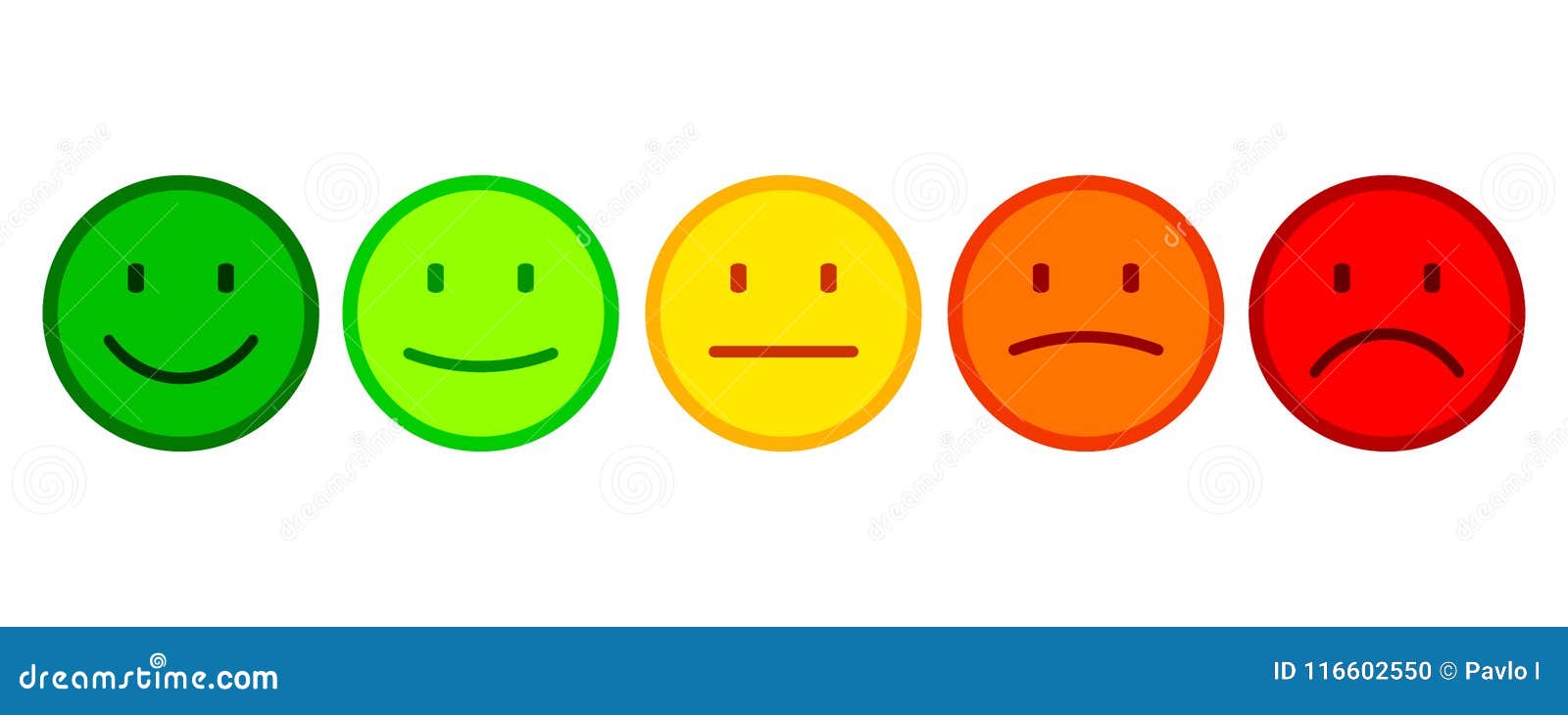 Five Smilies - Stock Vector Stock Vector - Illustration of rating ...