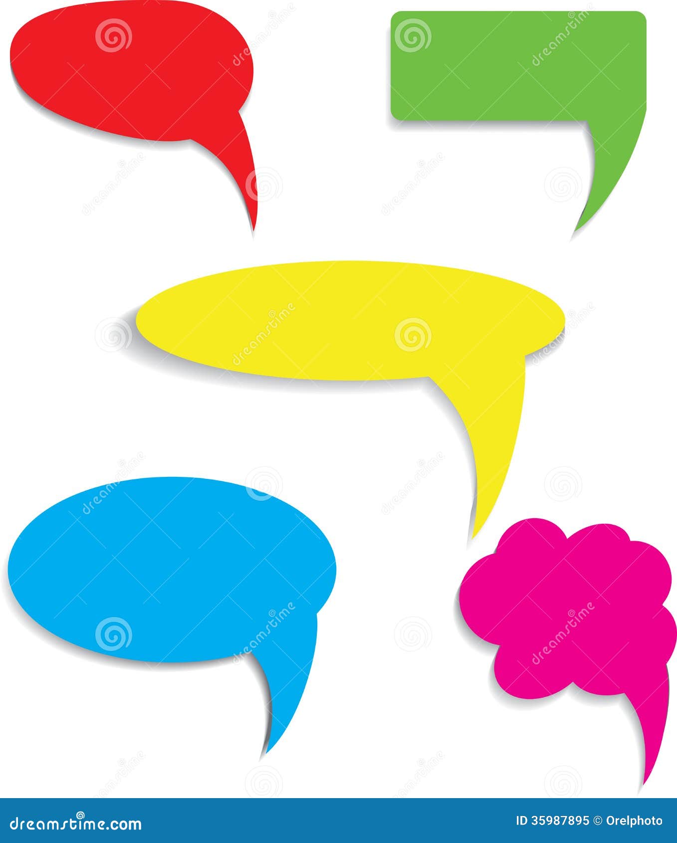 Five speach bubbles stock vector. Illustration of speech - 35987895