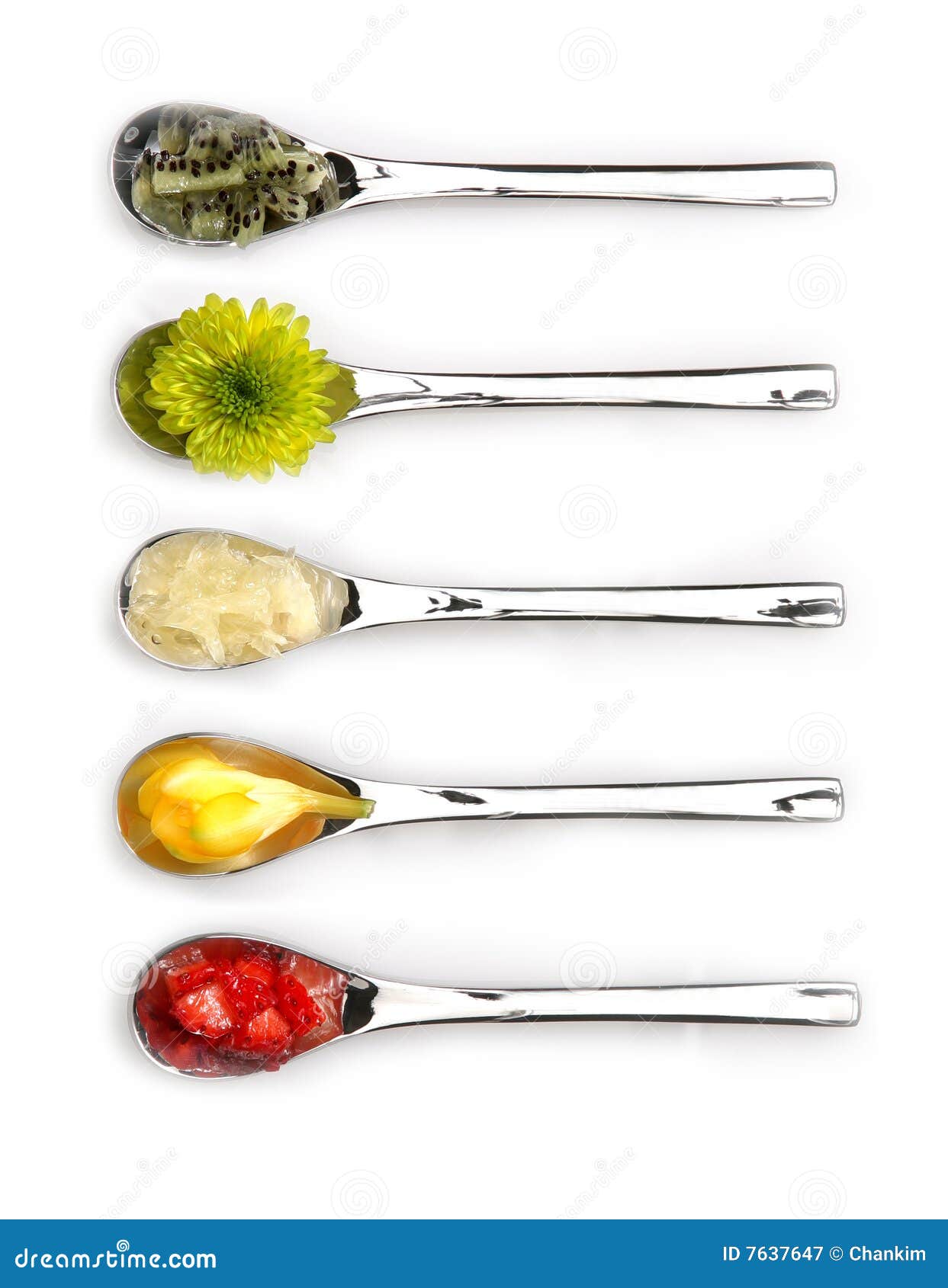 Five spoons stock image. Image of repetition, colorful - 7637647