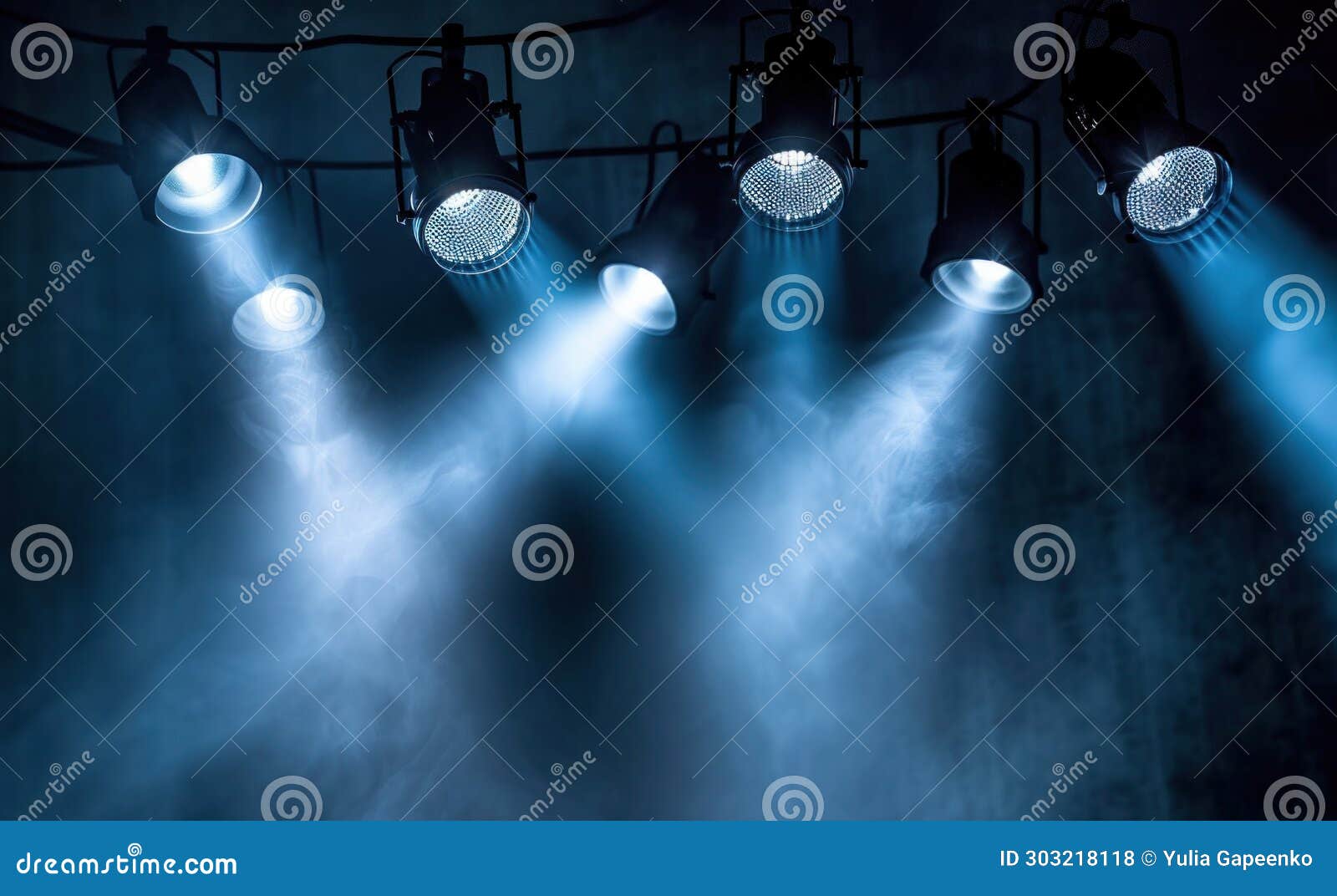 Five Spotlights on a Background with Shadow Stock Illustration ...