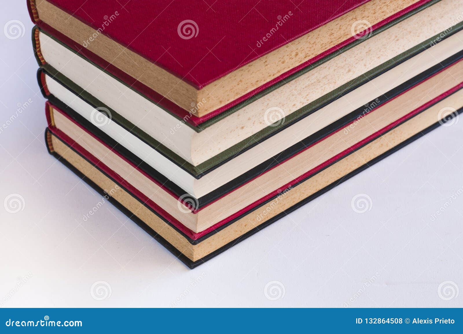 Five stacked books stock photo. Image of library, notebook - 132864508