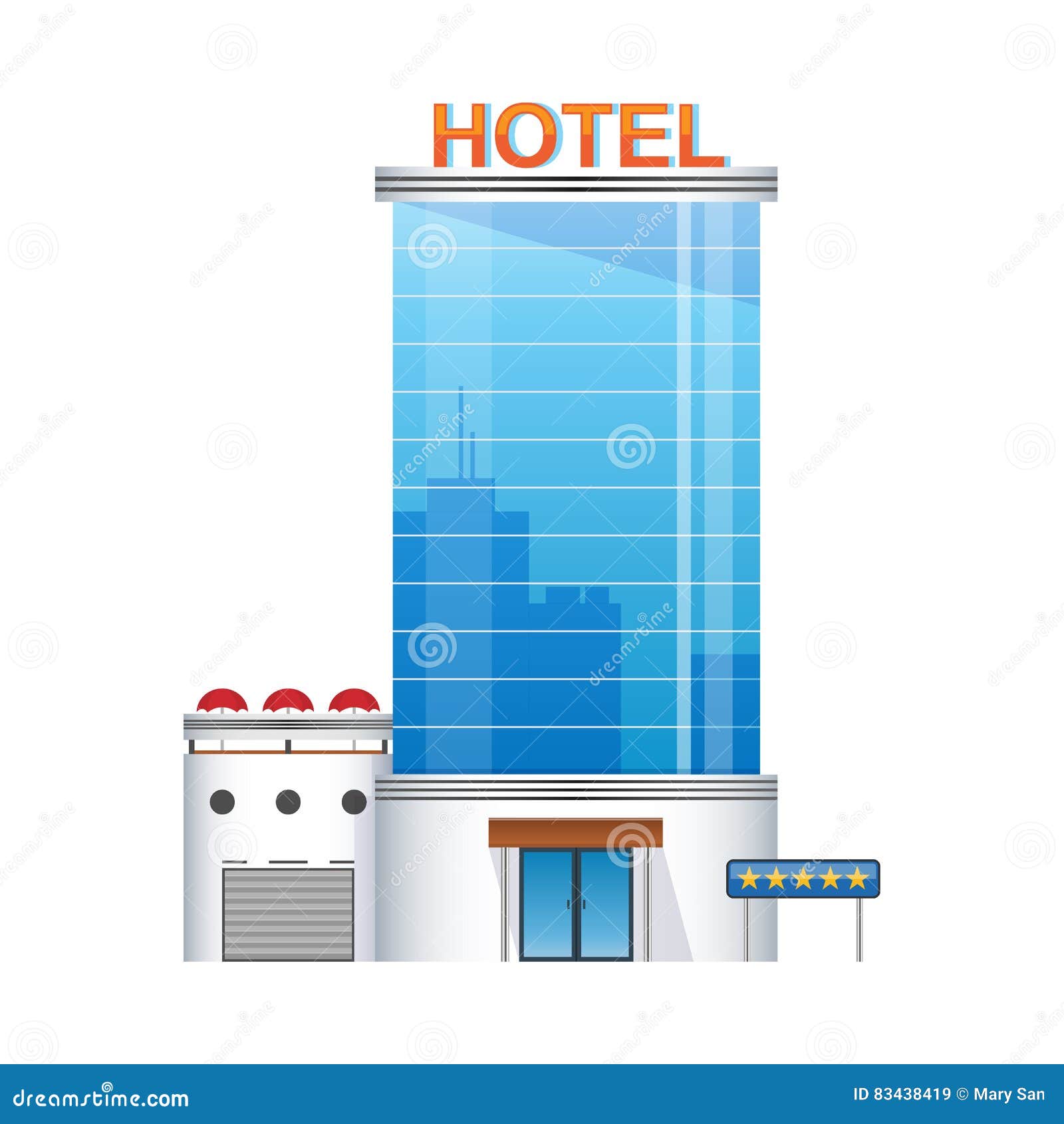 Five-star Hotel Building 3d Icon Stock Vector - Illustration of symbol ...