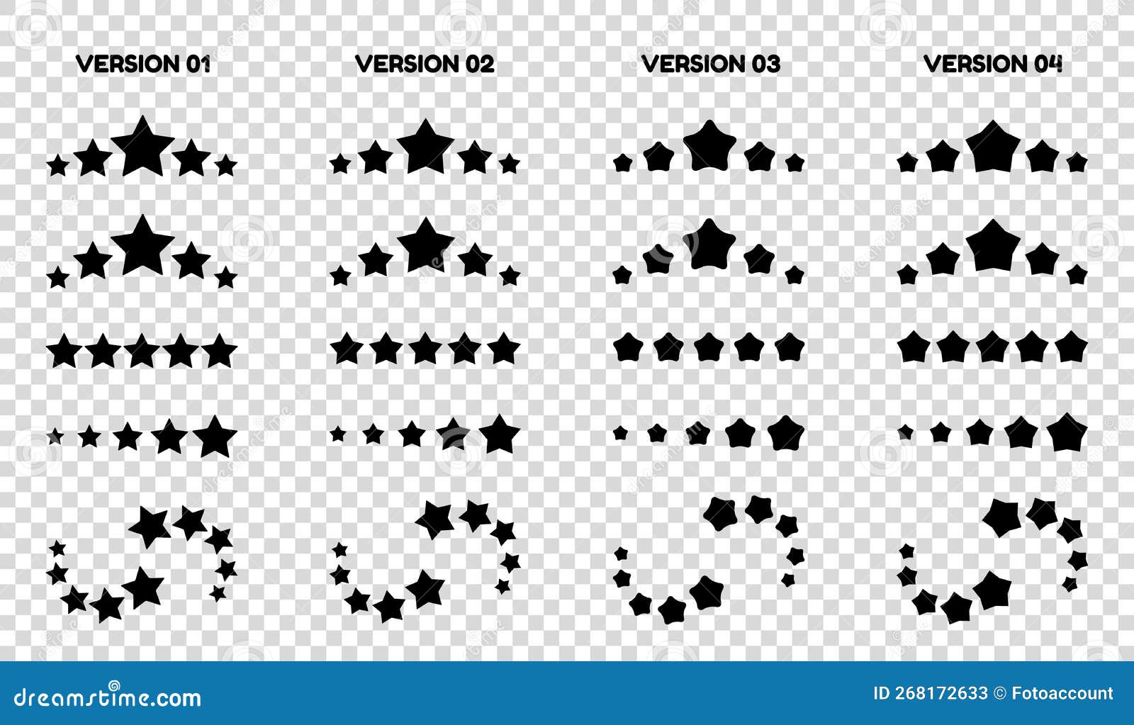 Five Star Icons Set - Different Vector Illustrations Isolated on ...