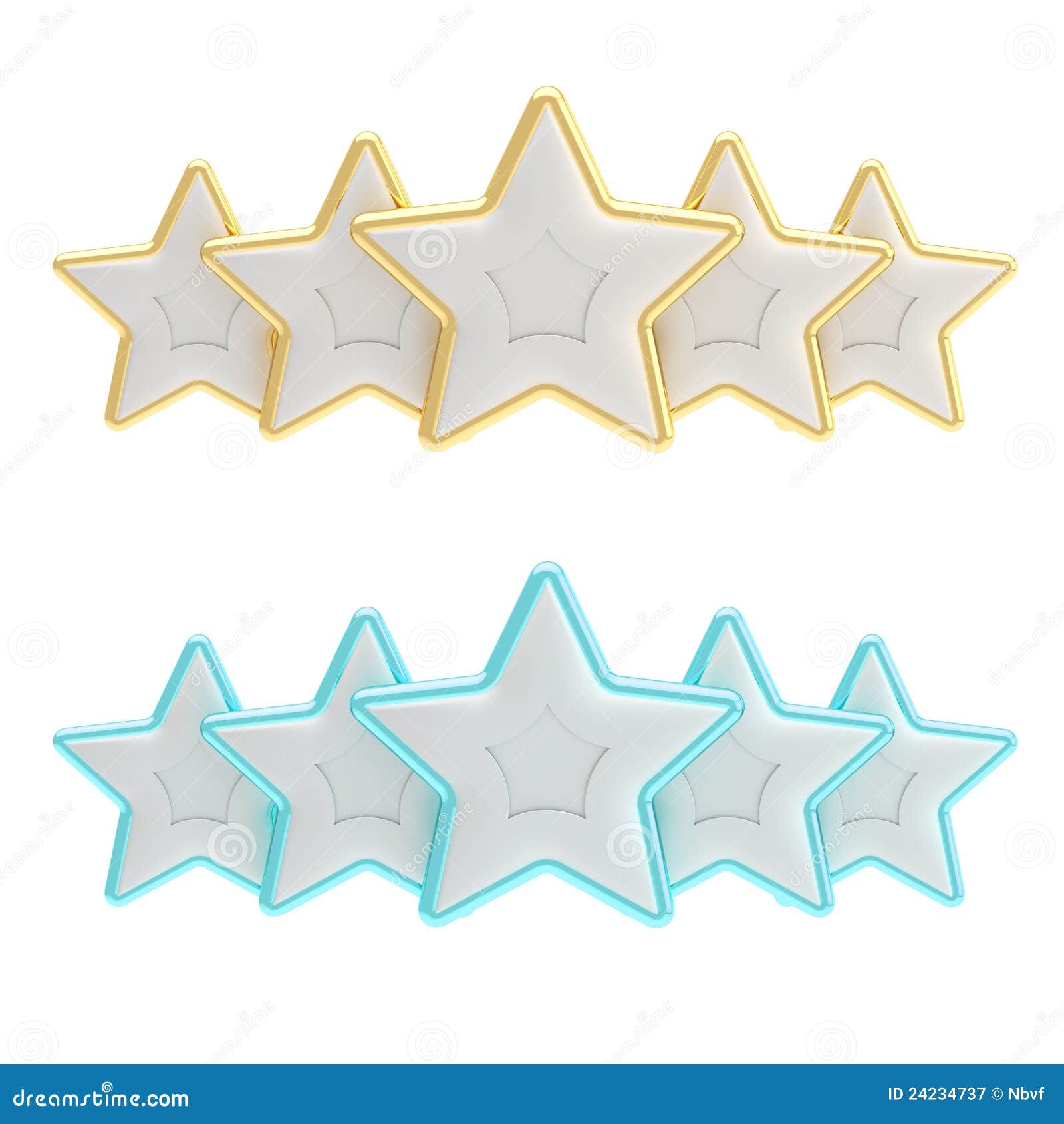 Five Star Rating Composition Isolated on White Stock Illustration ...