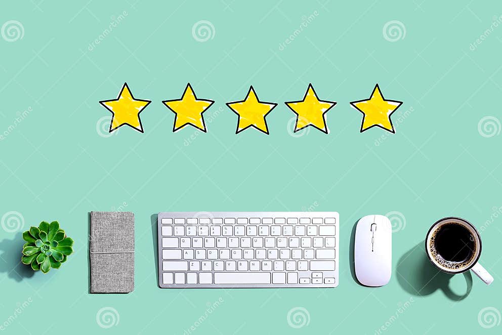 Five Star Rating with a Computer Keyboard Stock Illustration ...