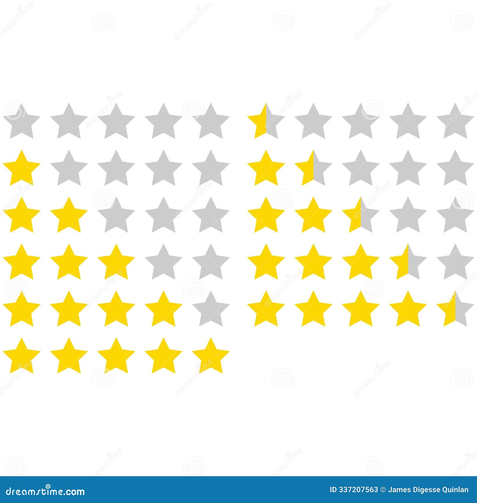 Five Star Rating System with Half Stars Stock Illustration ...