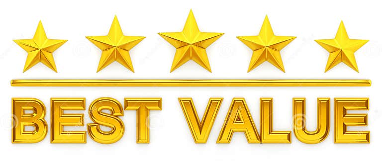 Five stars, Best Value stock illustration. Illustration of voting ...