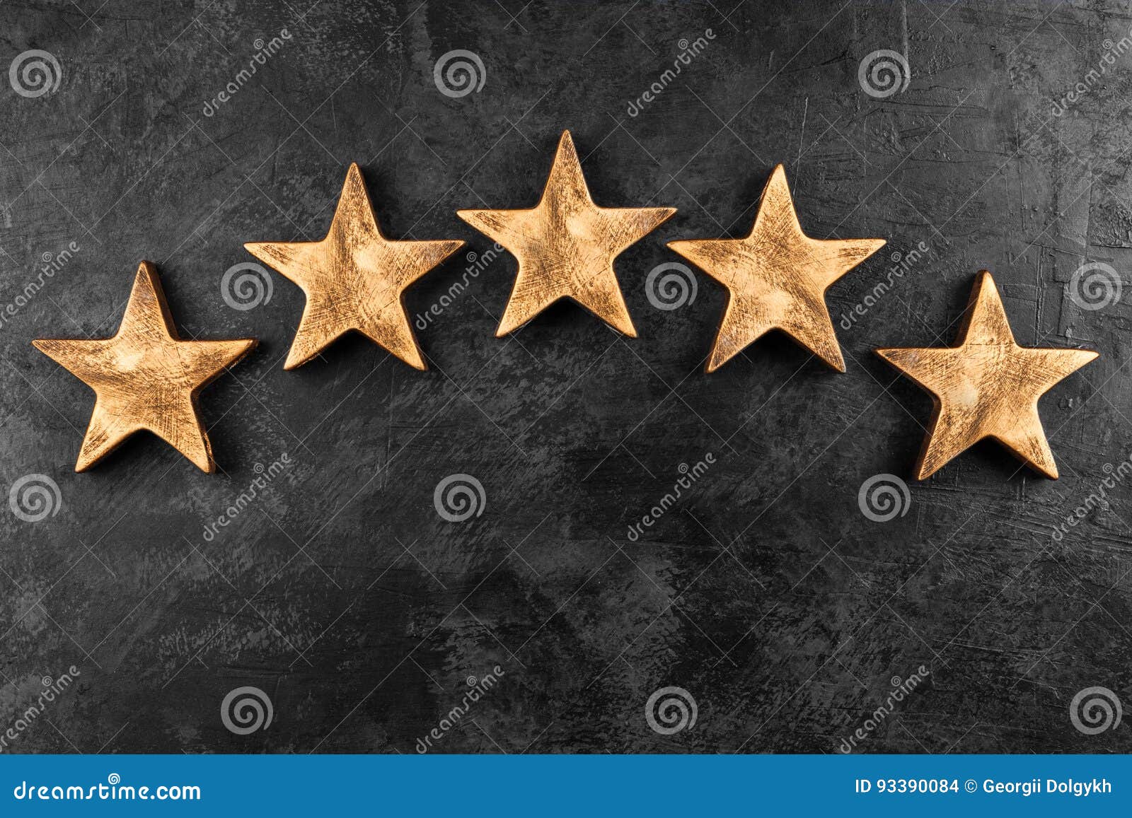 Five Stars on Dark Background Stock Photo - Image of business, feedback ...