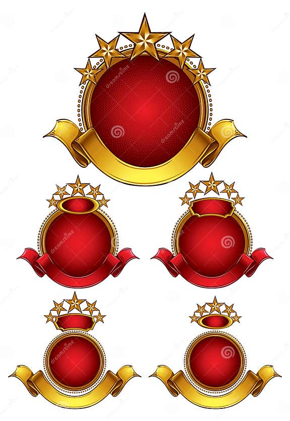 Five stars emblems set. stock illustration. Illustration of collection ...