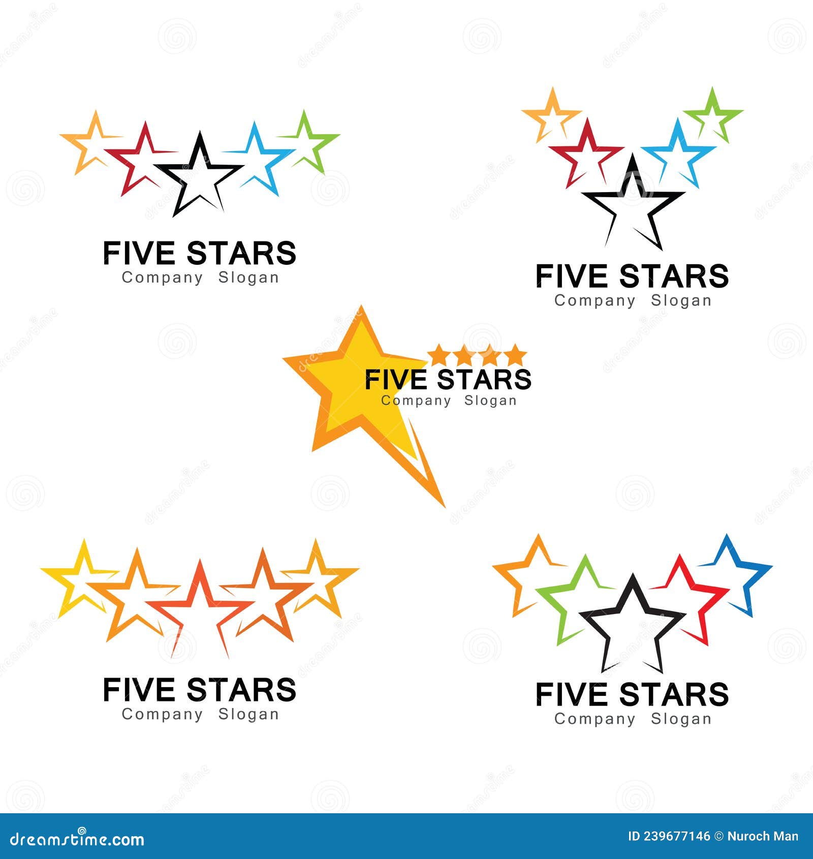 Five Stars Logo Symbol Design Illustration. Stock Vector - Illustration ...
