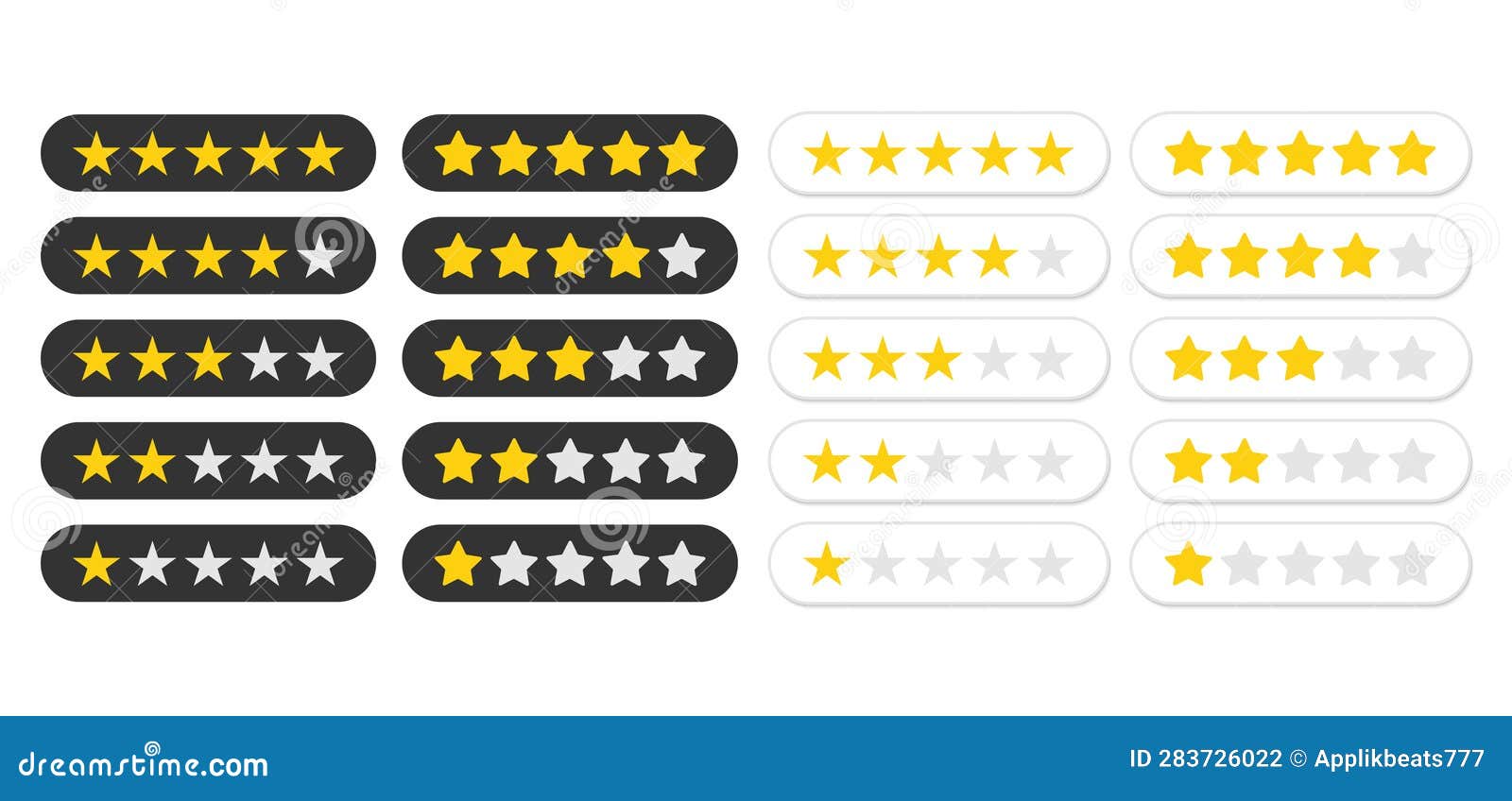 Five Stars Rating Icon. Rate Status Level for App Stock Vector ...