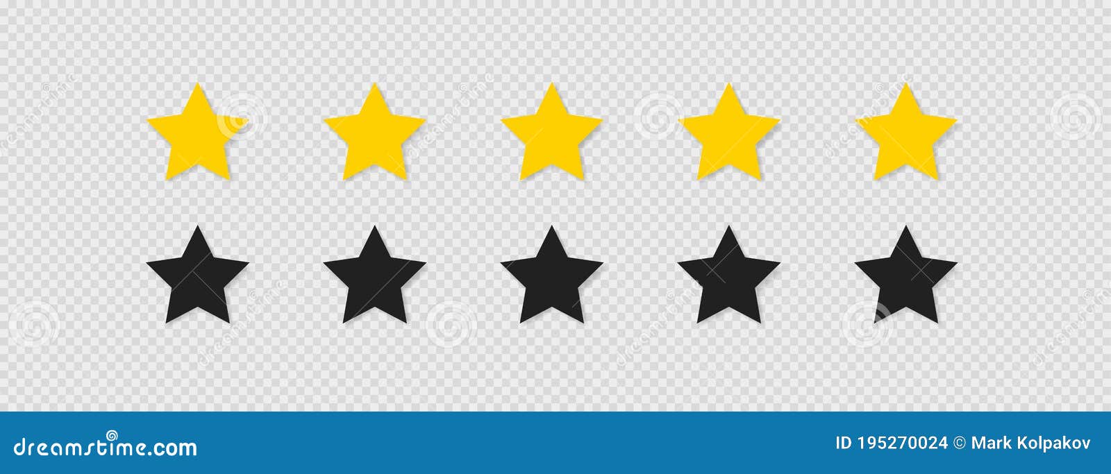 Five Stars Rating Icon Set Vector Icon. Flat Isolated Button for ...