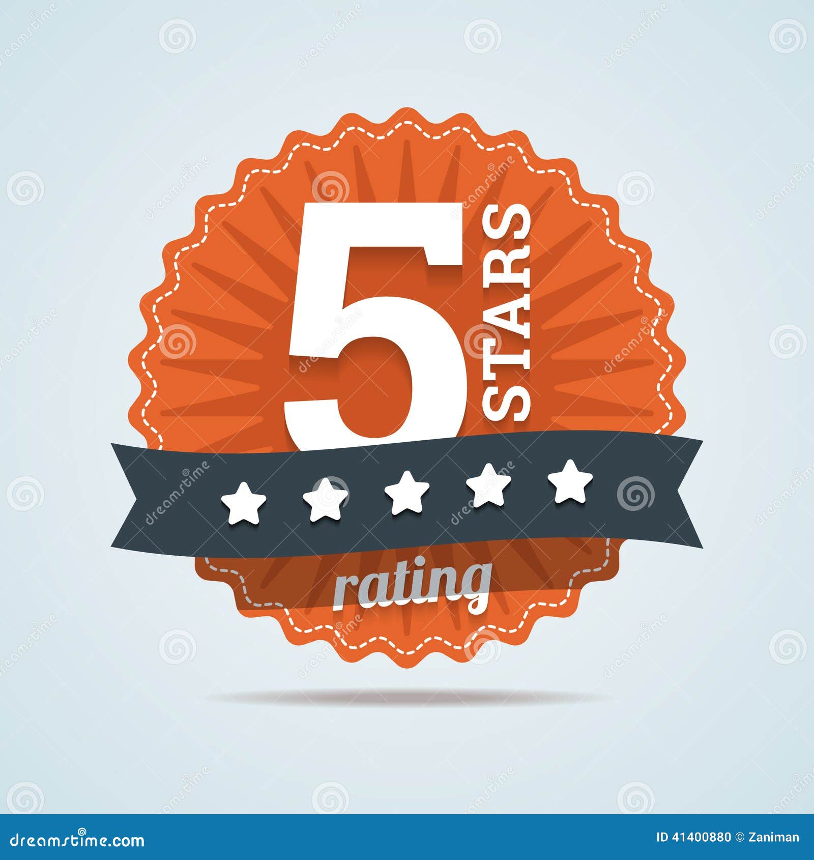Five Stars Rating Sign in Flat Style. Stock Vector - Illustration of ...