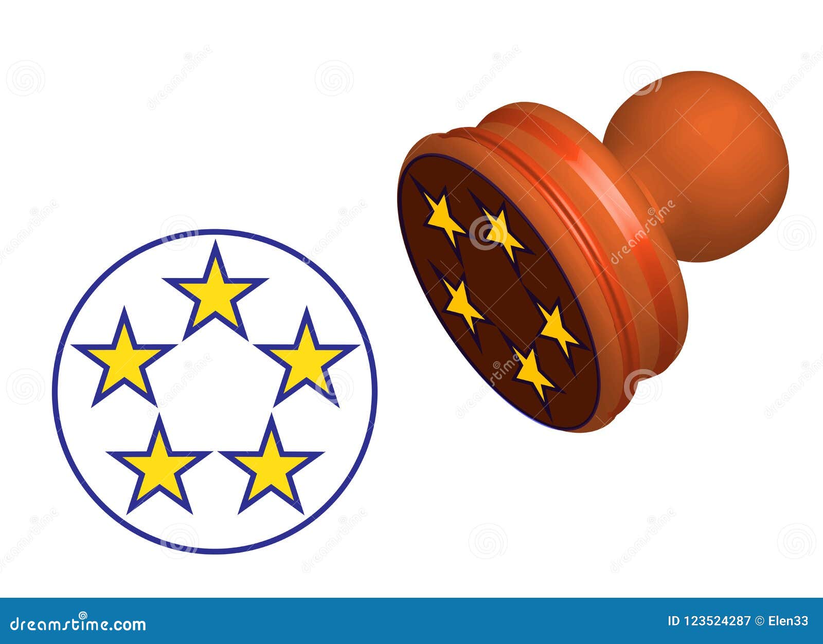 Five Stars Rating Stamp Isolated Stock Vector - Illustration of ...