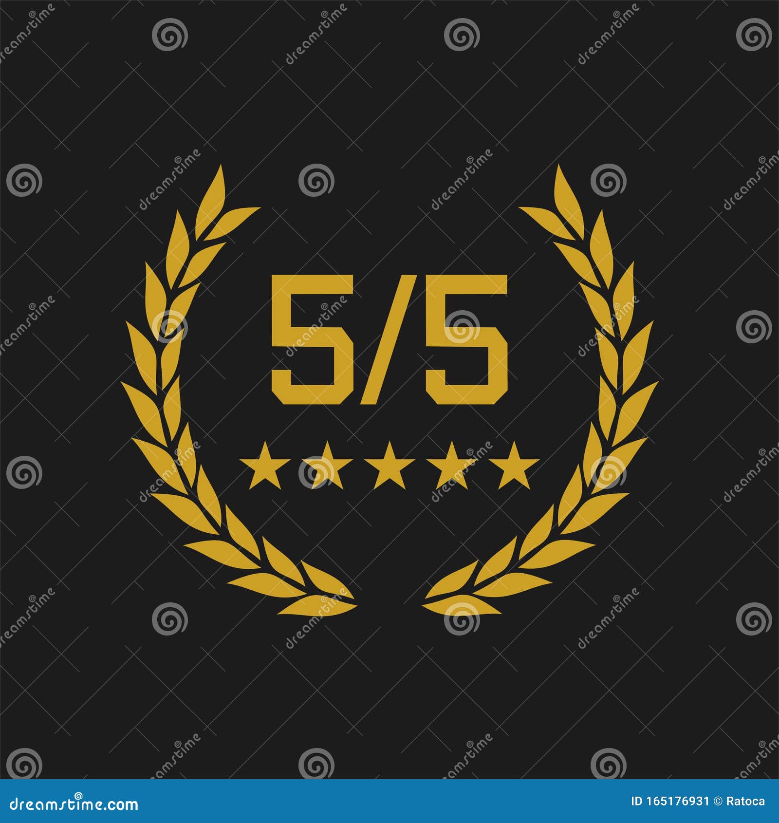 Five stars rating symbol stock vector. Illustration of high - 165176931