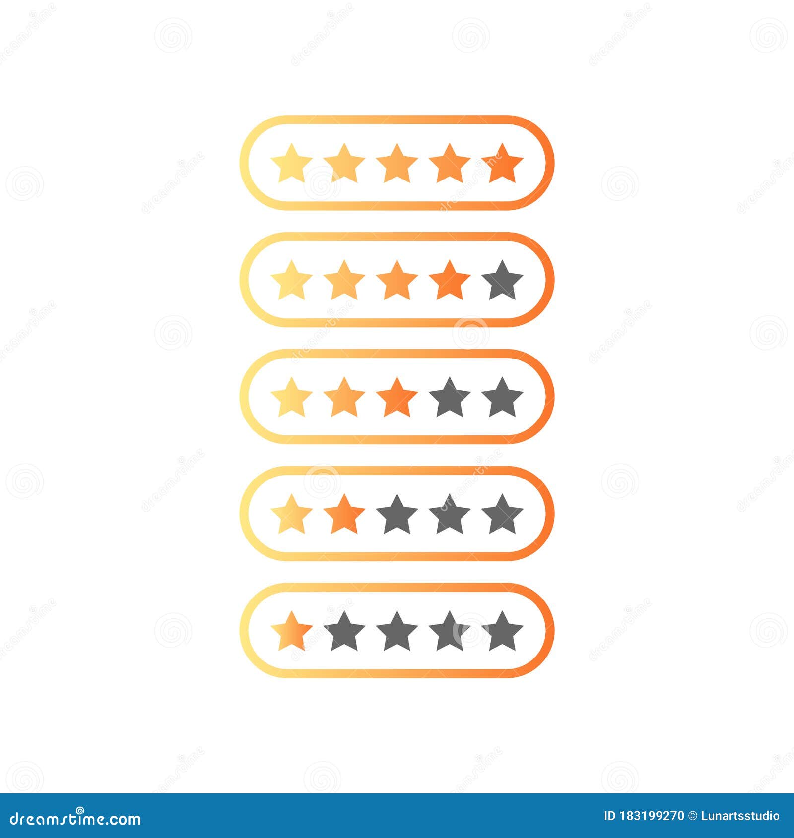 Five Stars Ratings Web 2.0 Button Stock Vector - Illustration of ...