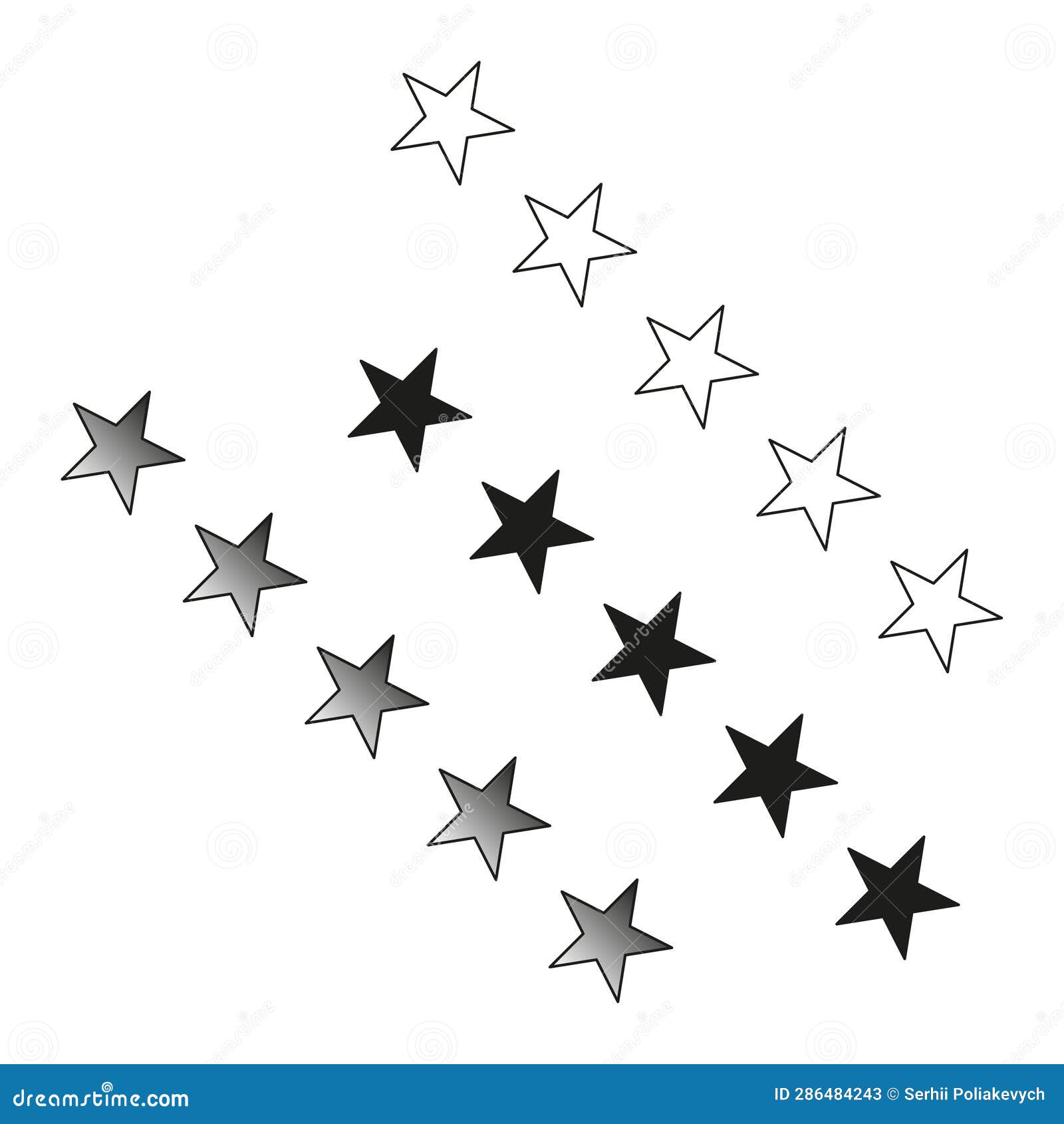 Five Stars in a Row Icon. Five Rows of Stars. Vector Illustration. Eps ...