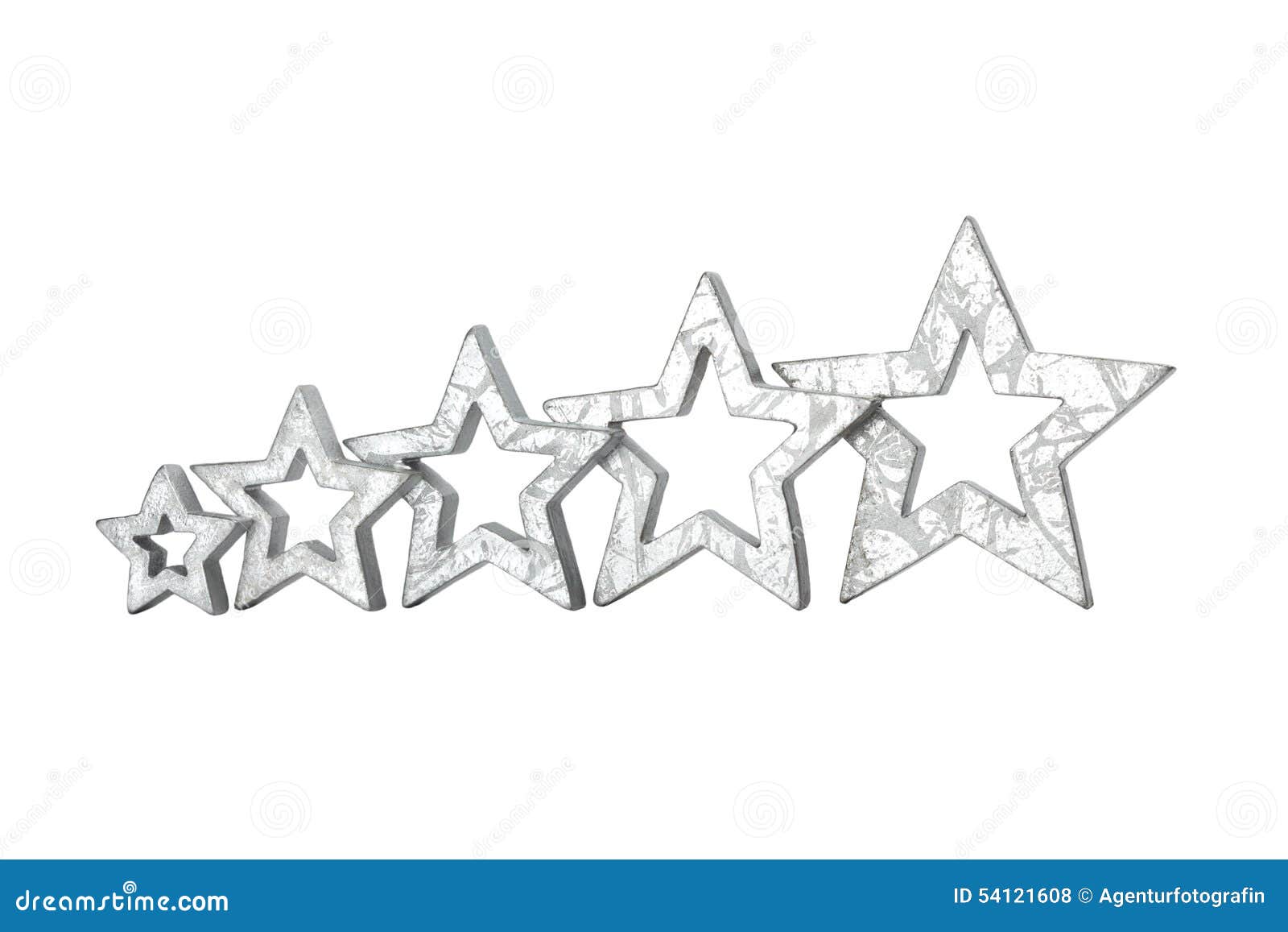 Five Stars Silver Isolated White Stock Photo - Image of luxury, award ...