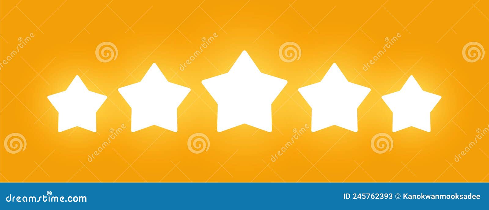 Five Stars Vector in Bright Light Style Isolated on Orange Background ...