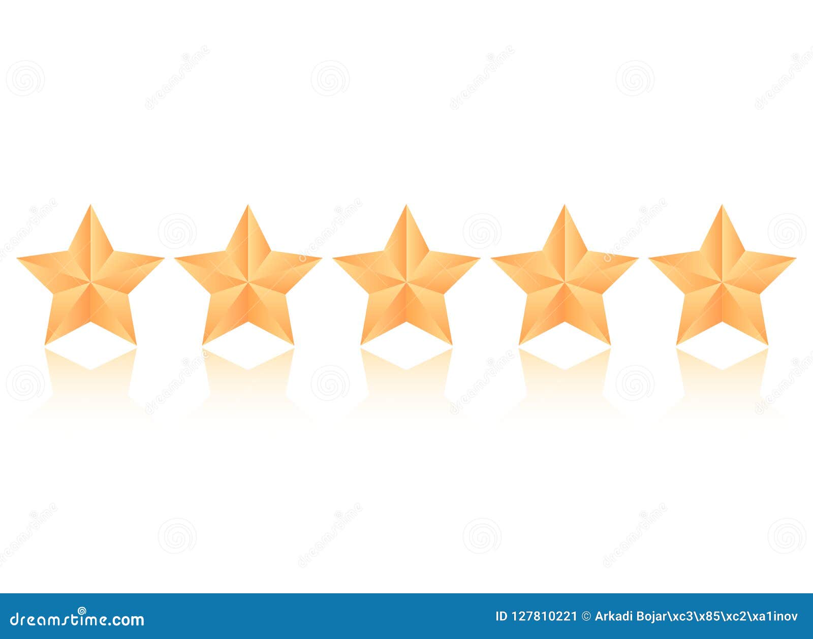 Five stars vector icon stock vector. Illustration of isolated - 127810221