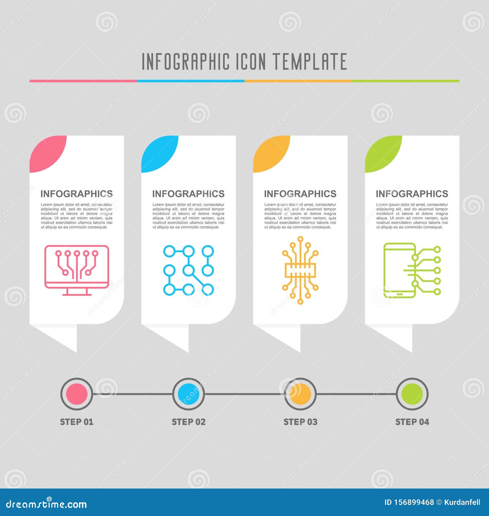 Five Step Electronic Technology Infographic Concept for Engineering ...