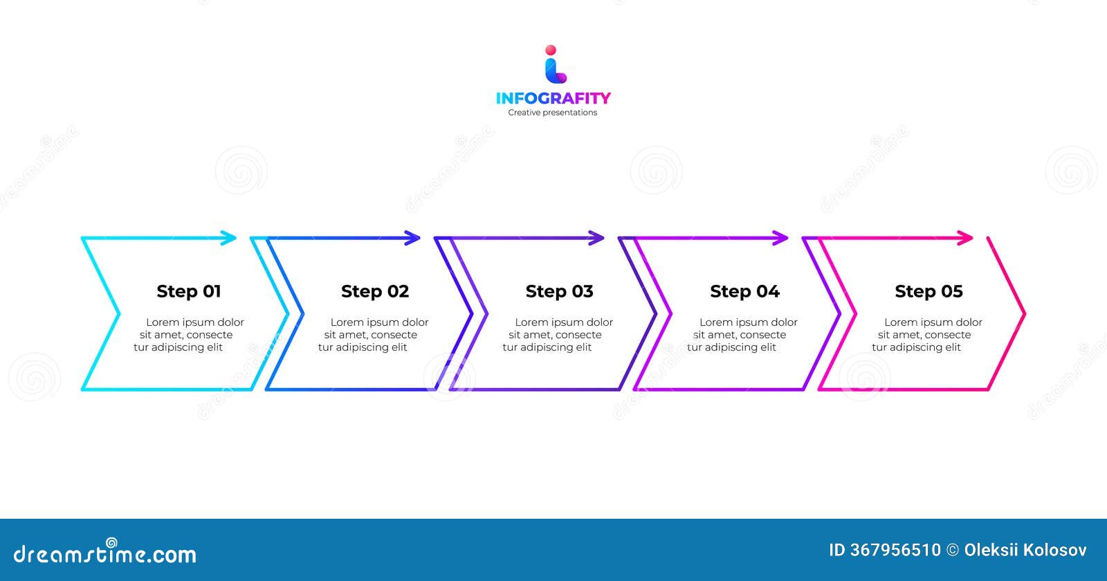 Five Step Chevron Menu Chart Cartoon Vector | CartoonDealer.com #58081937