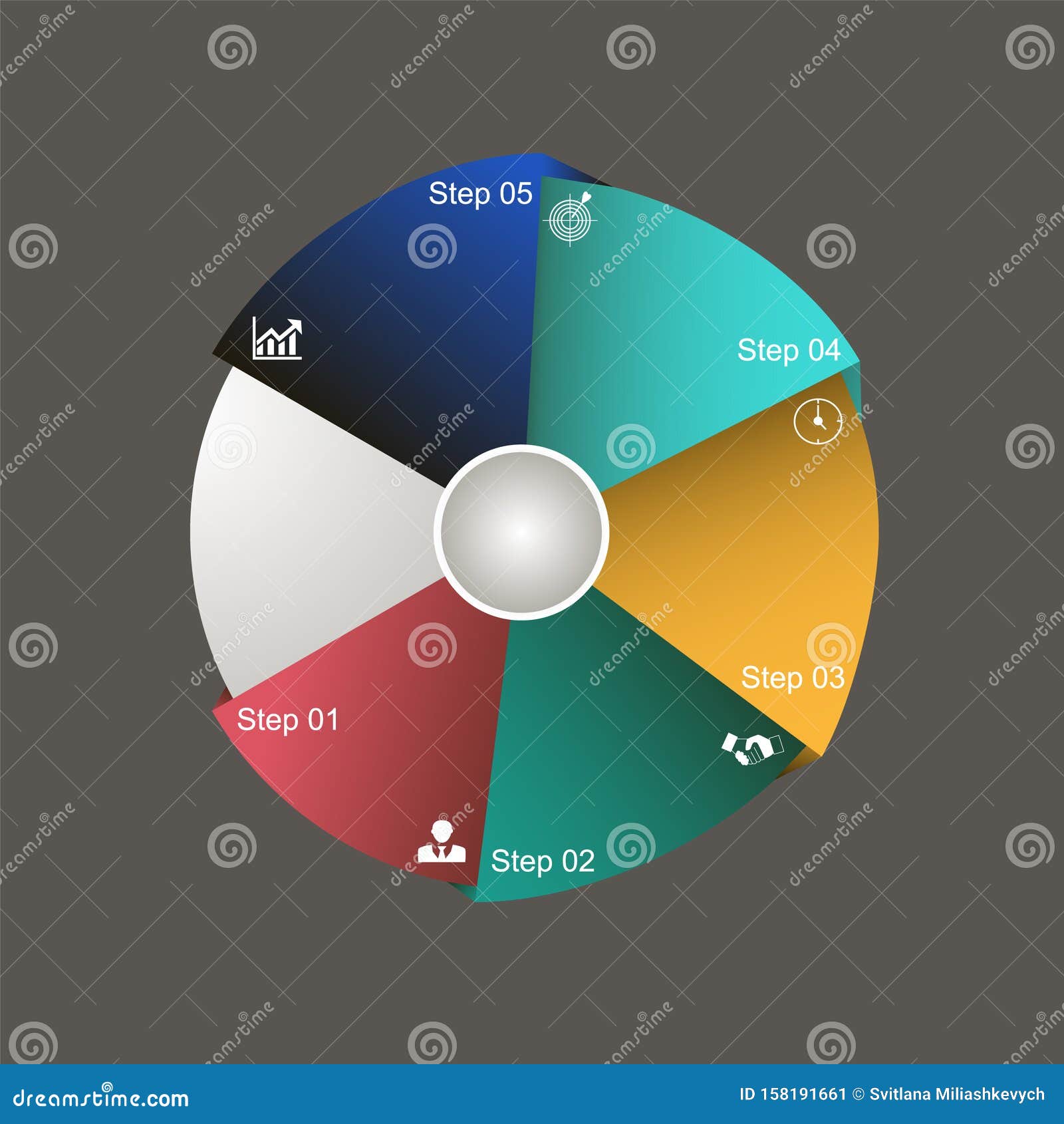 Five-step Infographic with Text Stock Illustration - Illustration of ...