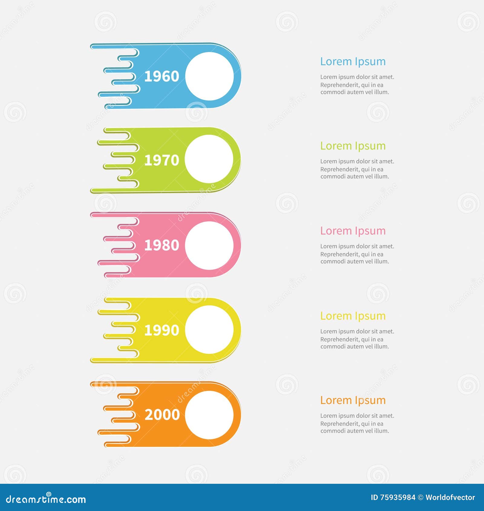 Infographic Vertical Minimalistic Timeline Template With Photos In ...
