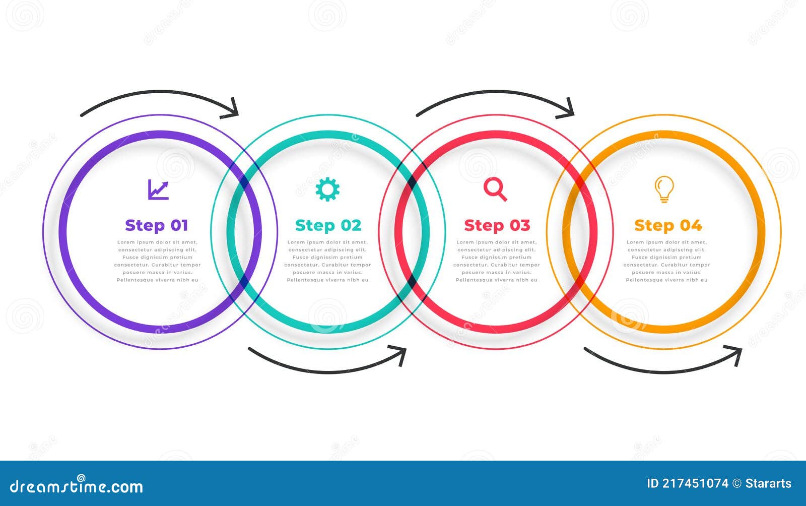 Five Steps Directional Circular Infographic Template Stock Vector ...