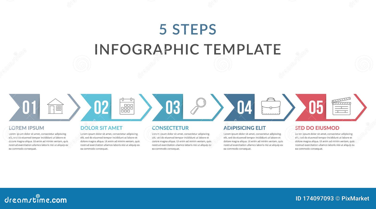 Five Steps Infographic Template Stock Vector - Illustration of graphic ...