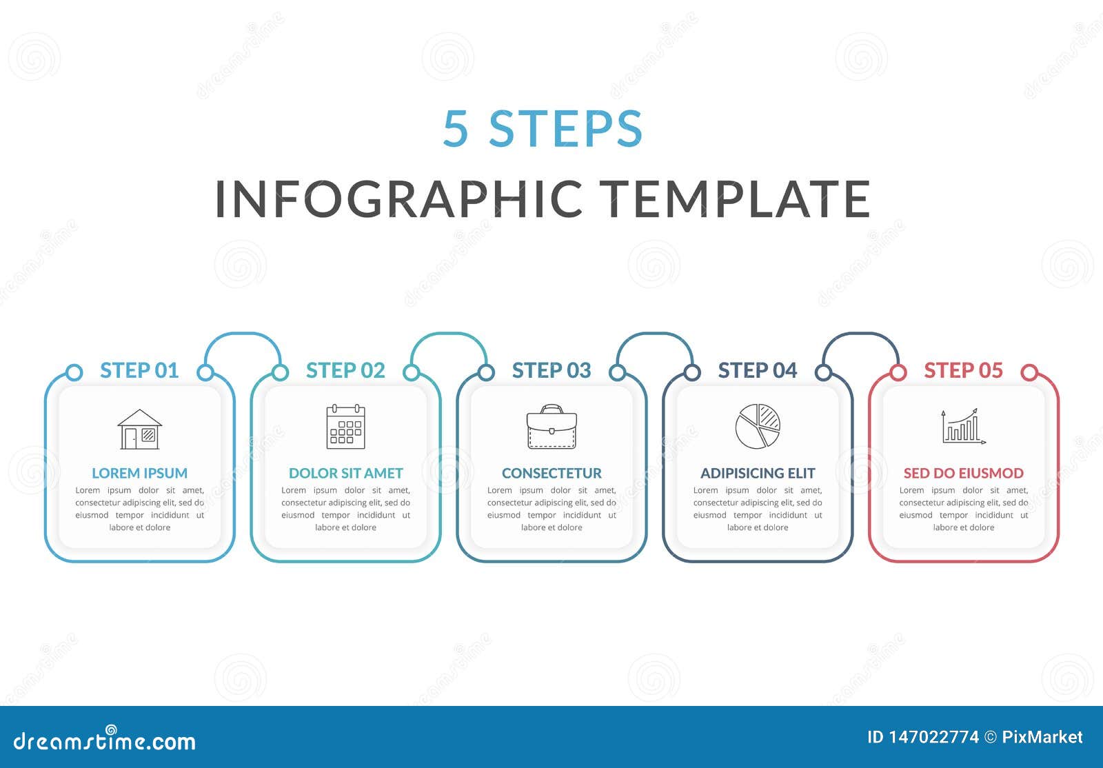 Five Steps Infographic Template Stock Vector - Illustration of ...