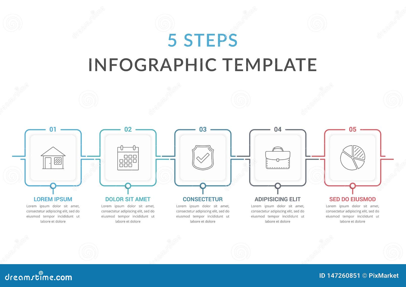 Five Steps Infographic Template Stock Vector - Illustration of line ... Five Steps Infographic Template Stock Vector - Illustration of line ...
