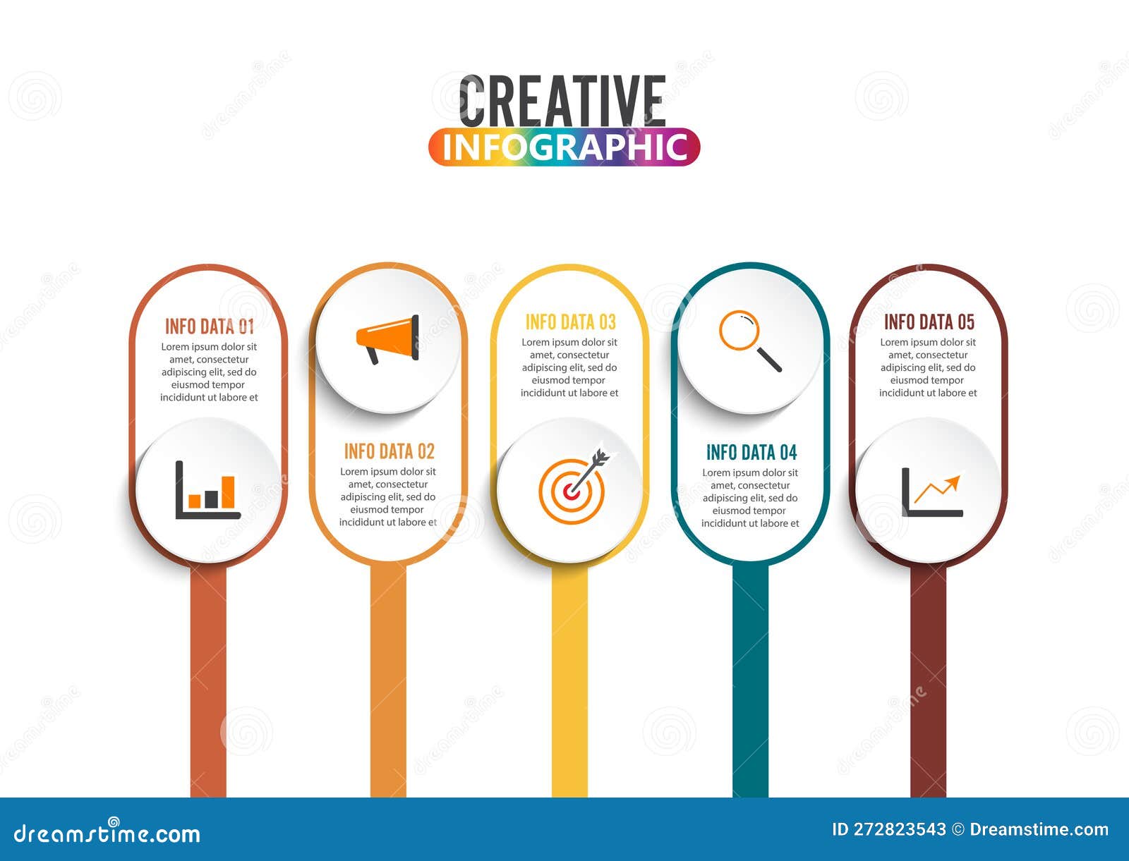 Four Steps Infographics. Can Illustrate a Strategy, Workflow or Team ...