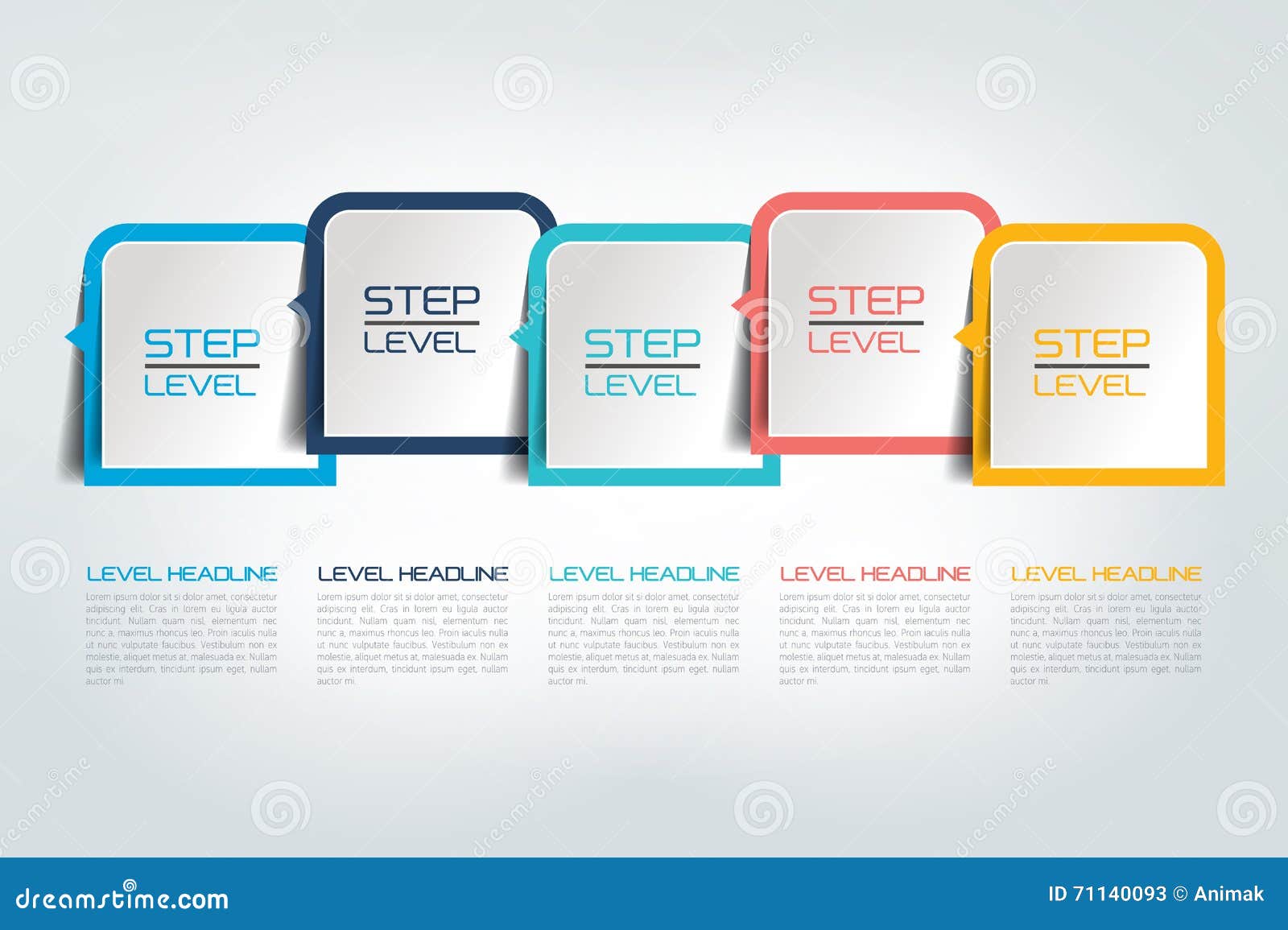Five Steps Infographics Report, Template, Chart, Scheme. Stock Vector ...