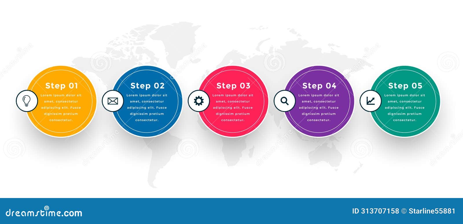 Five Steps Modern Circular Infographic Template Stock Vector ...