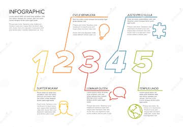 Five Steps Sequence Template Infographic Stock Vector - Illustration of ...
