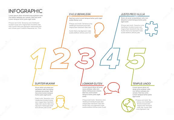 Five Steps Sequence Template Infographic Stock Vector - Illustration of ...