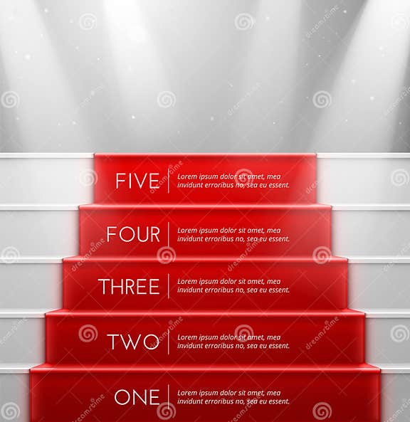 Five steps stock vector. Illustration of illuminated - 39531560