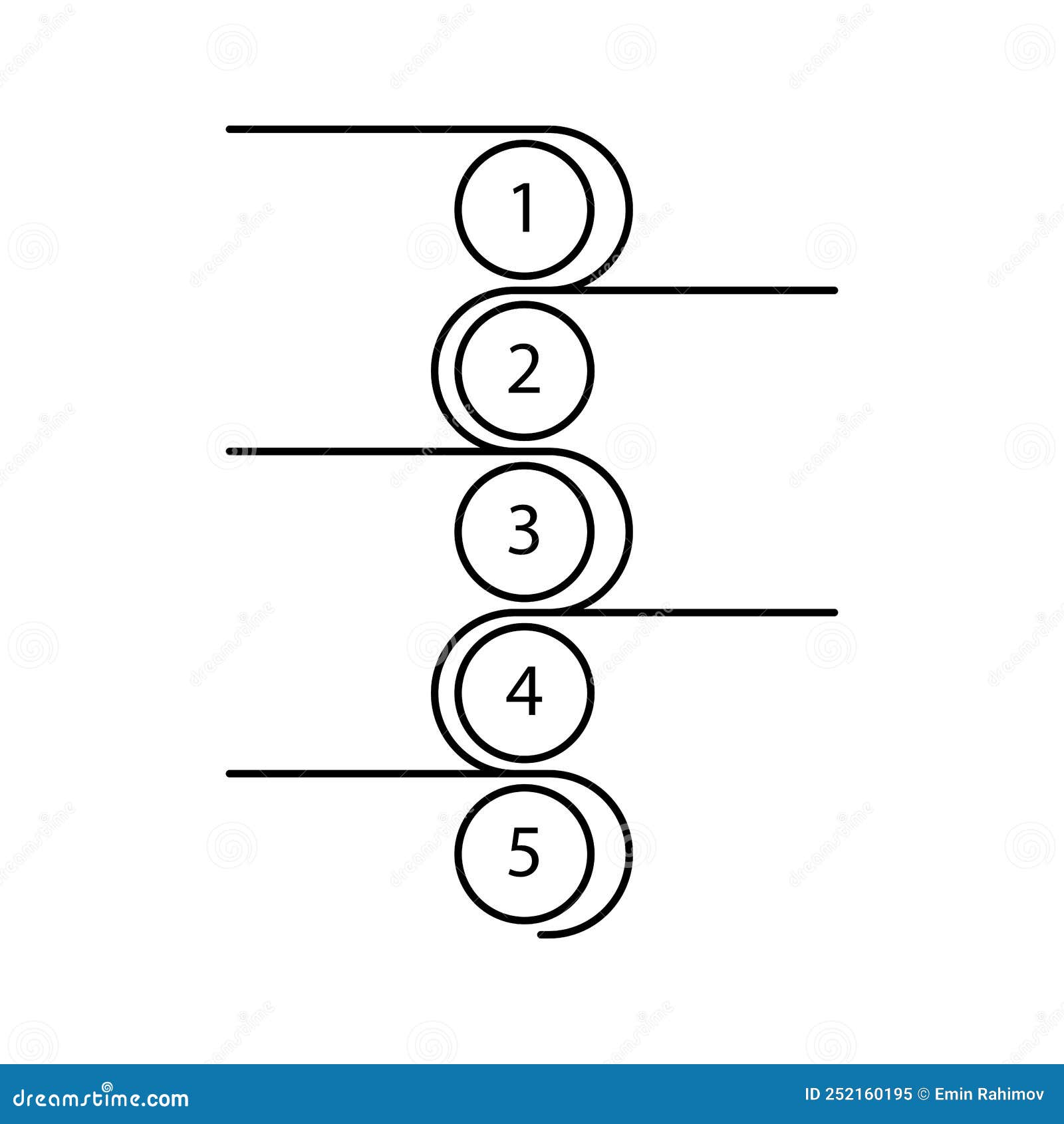 Five Steps To the Goal Sign. Numbers One To Five Eps Ten Stock Vector ...