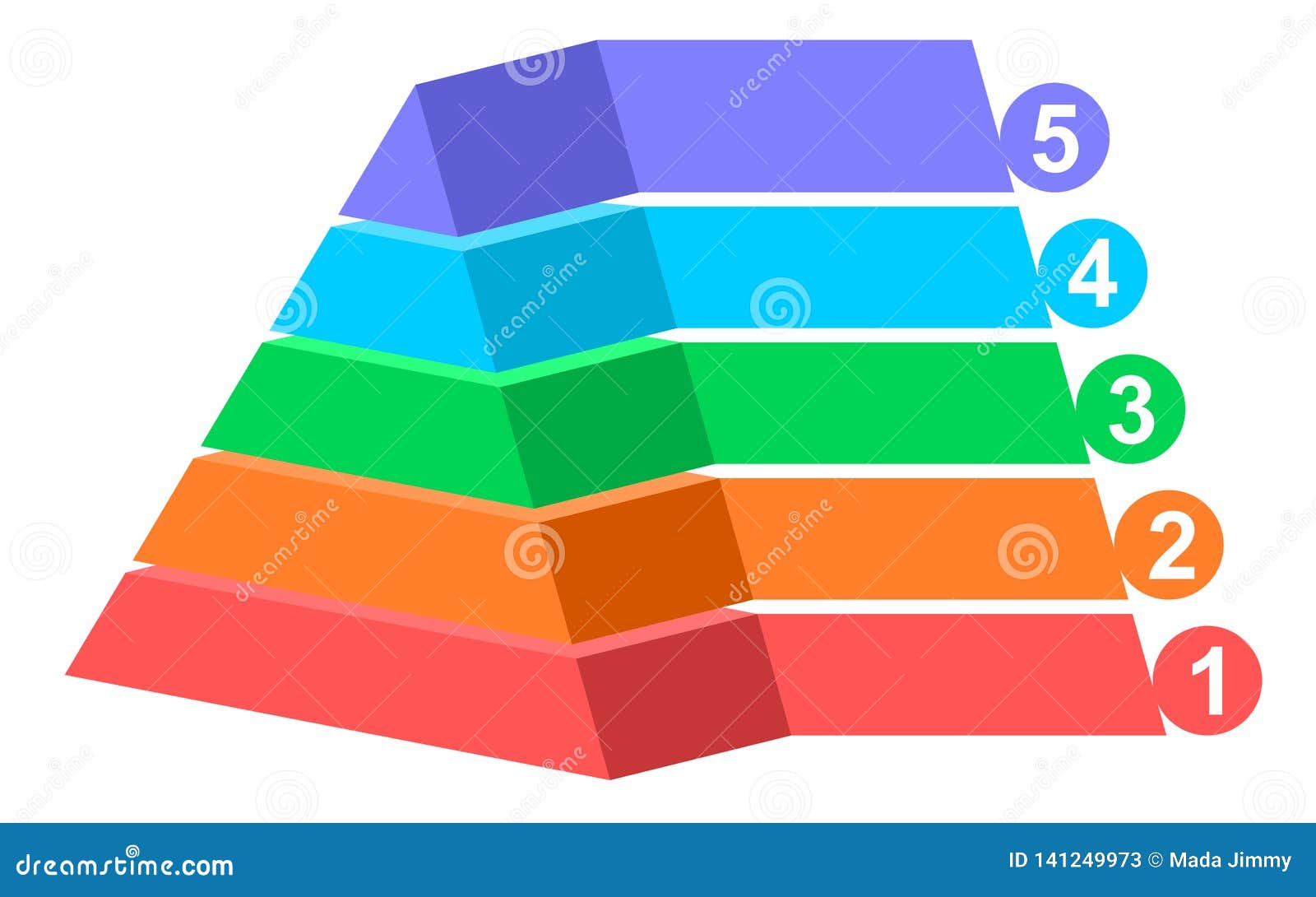 Five Steps Pyramid Infographics Template Stock Illustration ...
