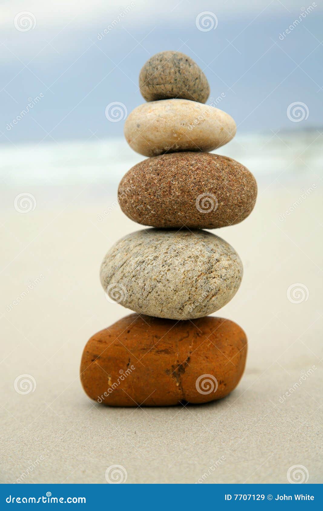 Five Stones Balanced on Top of Each Other Stock Image - Image of ...