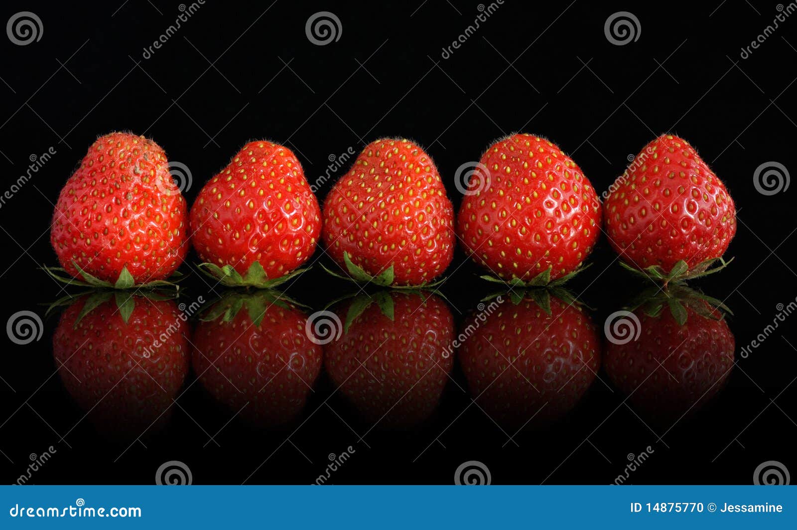 Five strawberries stock photo. Image of isolated, delicious - 14875770