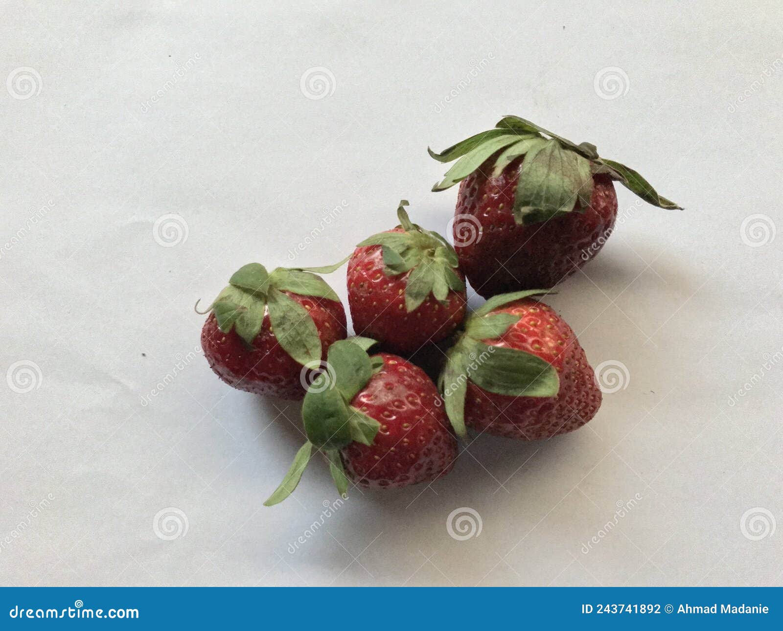 Five Strawberries Isolated on White Background . Strawberry Isolated ...