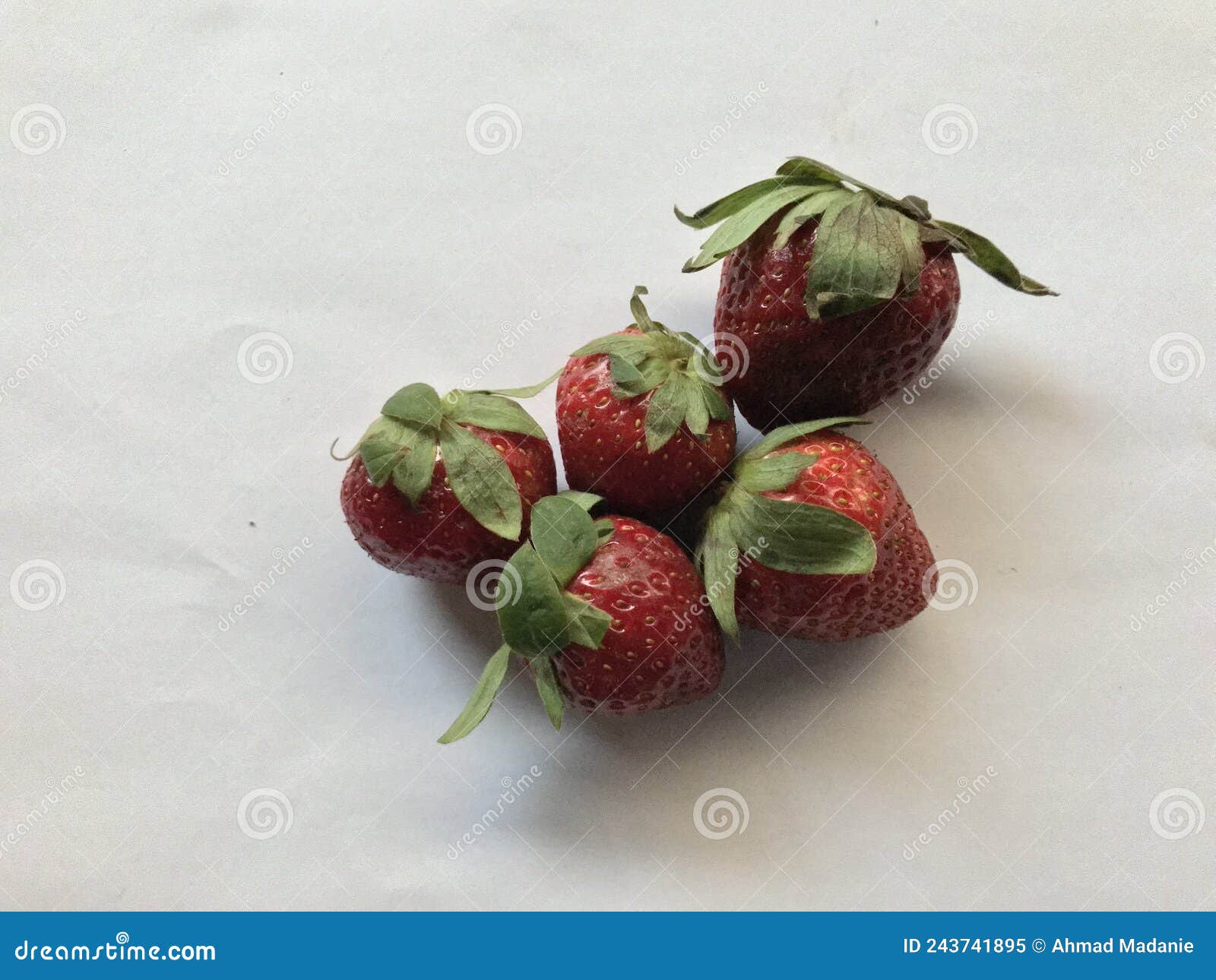 Five Strawberries Isolated on White Background . Strawberry Isolated ...