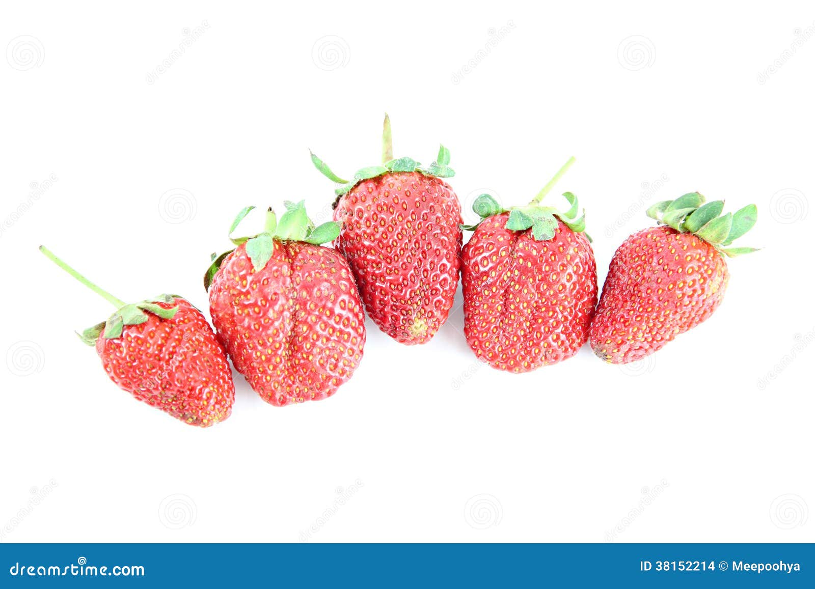 Five Strawberry isolated. stock photo. Image of leaf - 38152214