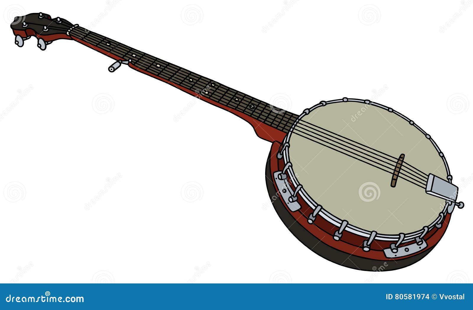 Five string banjo stock vector. Illustration of cartoon - 80581974