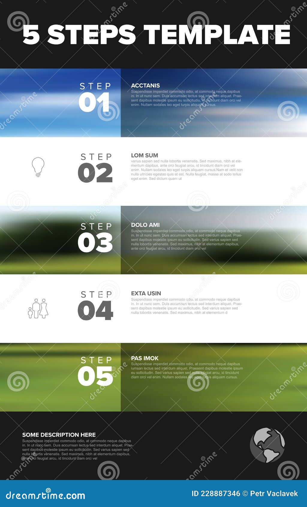 Vertical Progress, Step, Phase Indicators With 5 Steps. Vector ... Vertical Progress, Step, Phase Indicators With 5 Steps. Vector ...
