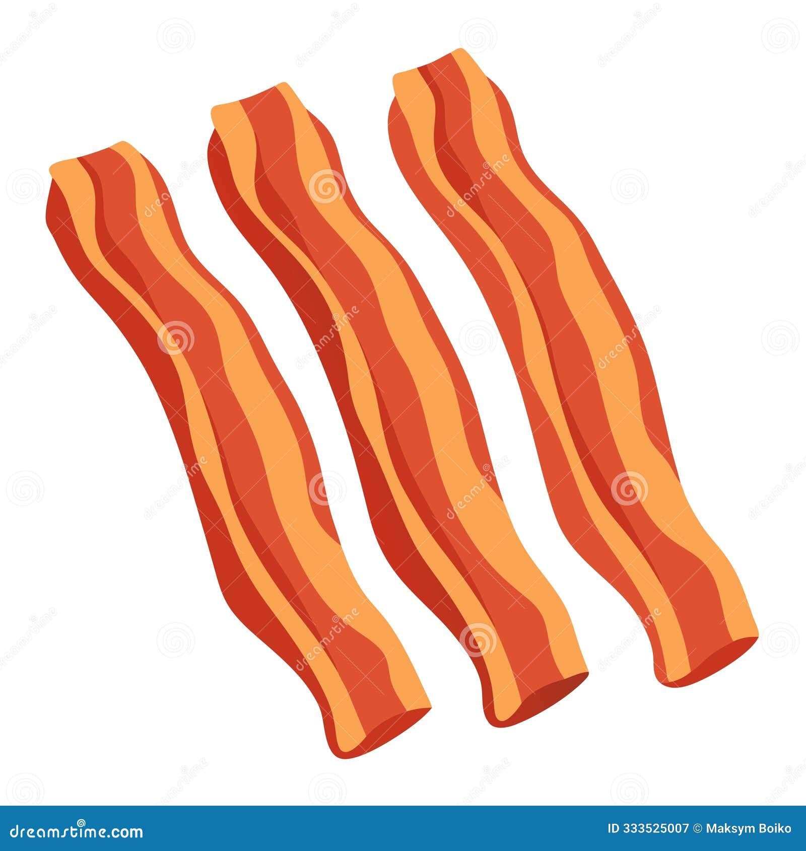Five Strips of Crispy Fried Bacon Isolated on Transparent Background ...
