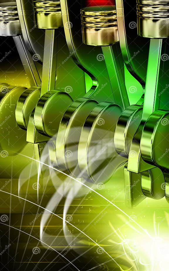 Five stroke engine stock illustration. Illustration of chrome - 9754118